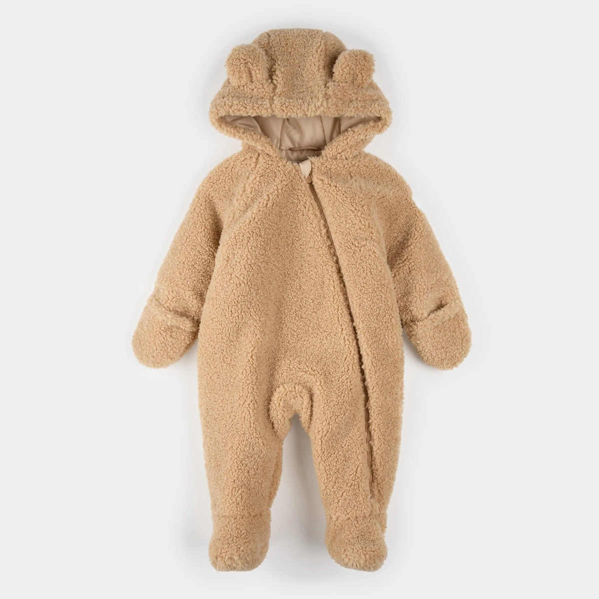 Petit Lem Sand Sherpa Bear One Piece Lulujo
